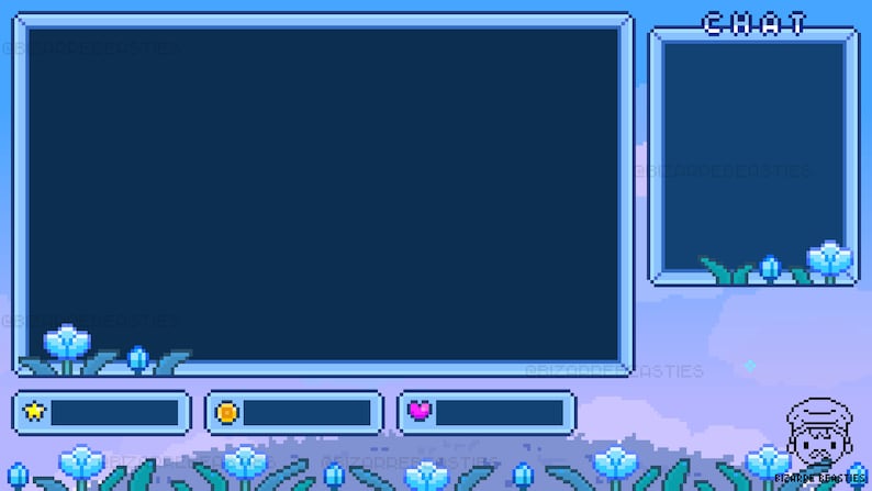Premium Animated Twitch Overlays ~ Cute Pixel Art Stream Overlays, Just ...