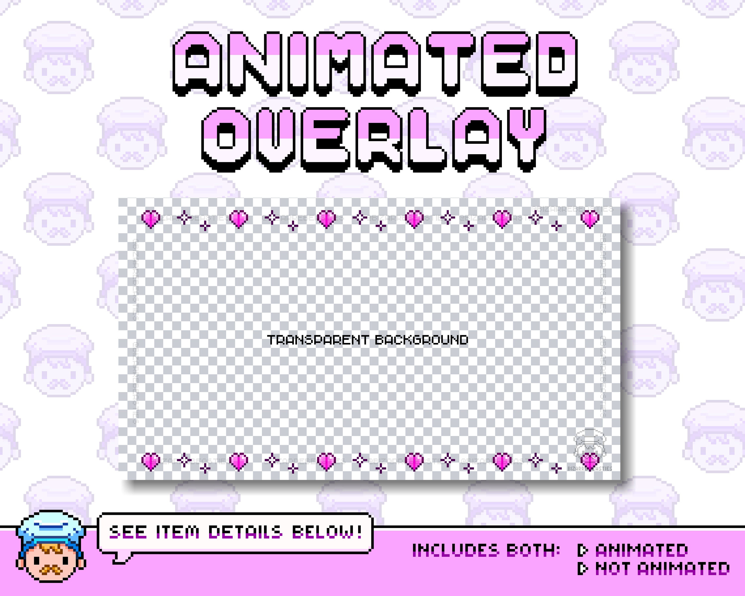 Cute Animated Overlay Border Stream Overlay Twitch Overlay | Etsy