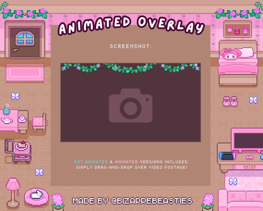 Animated Border - Cute Pixel Art Stream Overlay for Youtube Videos ...