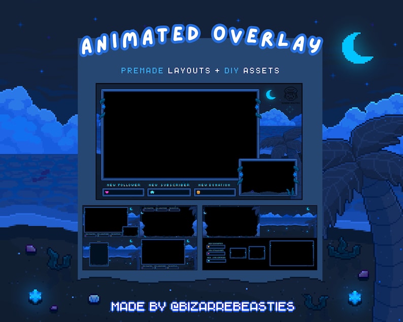 Pixel Art Twitch Stream Package - Animated Overlays, Scenes, Panels ...