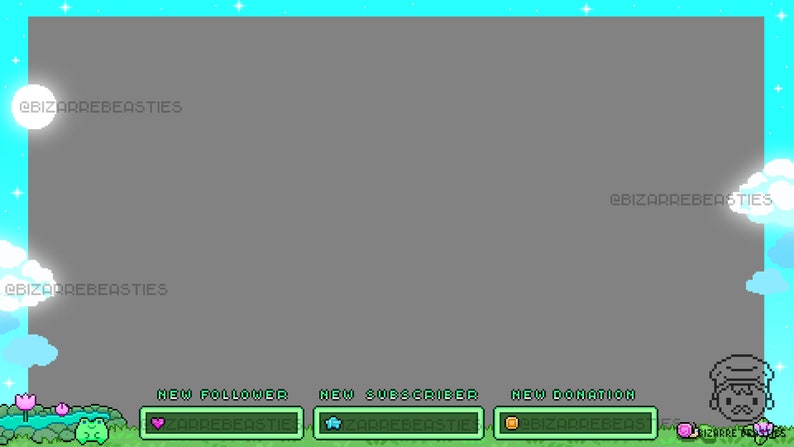 Premium Animated Stream Overlay Cute Pixel Art Twitch - Etsy Canada