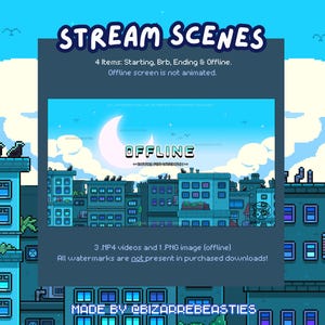 4 Animated Stream Screens Twitch or Youtube - Cute Pixel Art Animation ...
