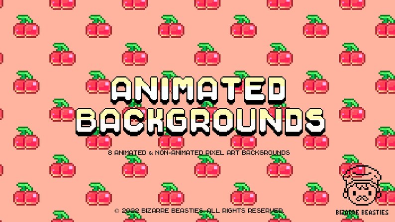 8x Cute Animated Backgrounds Pack for Streaming, Twitch, Youtube, Zoom ...
