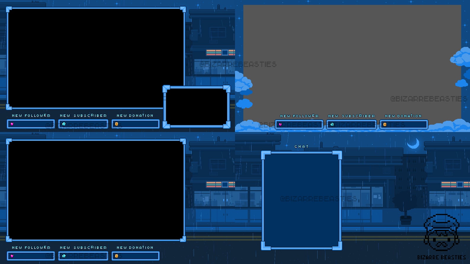 Cute Animated Twitch Overlay premium Pixel Art Stream - Etsy