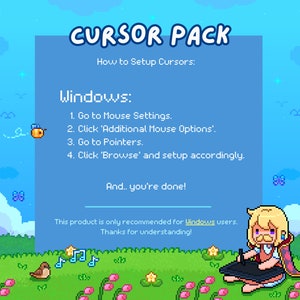 Kawaii Mouse Cursors Pack - 12 Designs - Desktop Decor, Cute Pixel Art ...