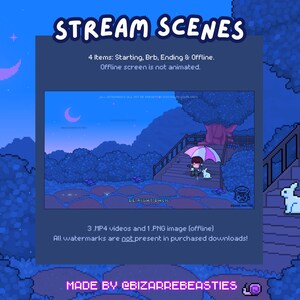 4 Cute Animated Twitch Streamscreen Pack - 8bit Pixel Art Animation ...