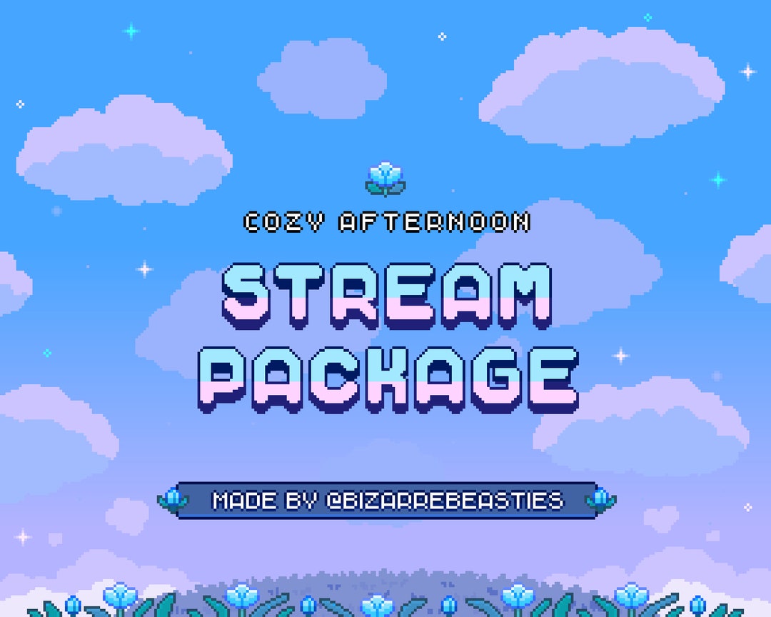 Animated Pixel Art Stream Package - Twitch Overlays, 50 Panels, Alerts ...