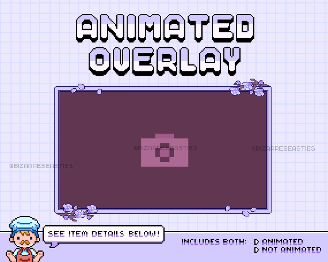 Cute Animated Cam Overlay ~ 8bit Pixel Art All-in-one (WEBM, Png, Mov ...