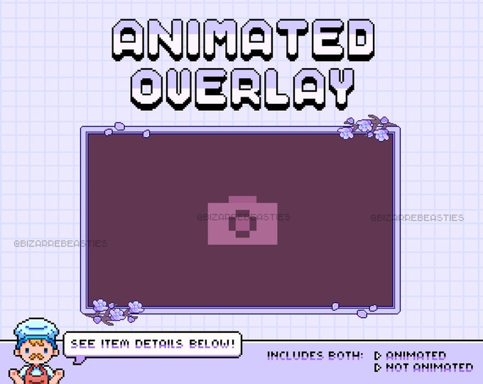 Cute Animated Cam Overlay ~ 8bit Pixel Art All-in-one (WEBM, Png, Mov ...