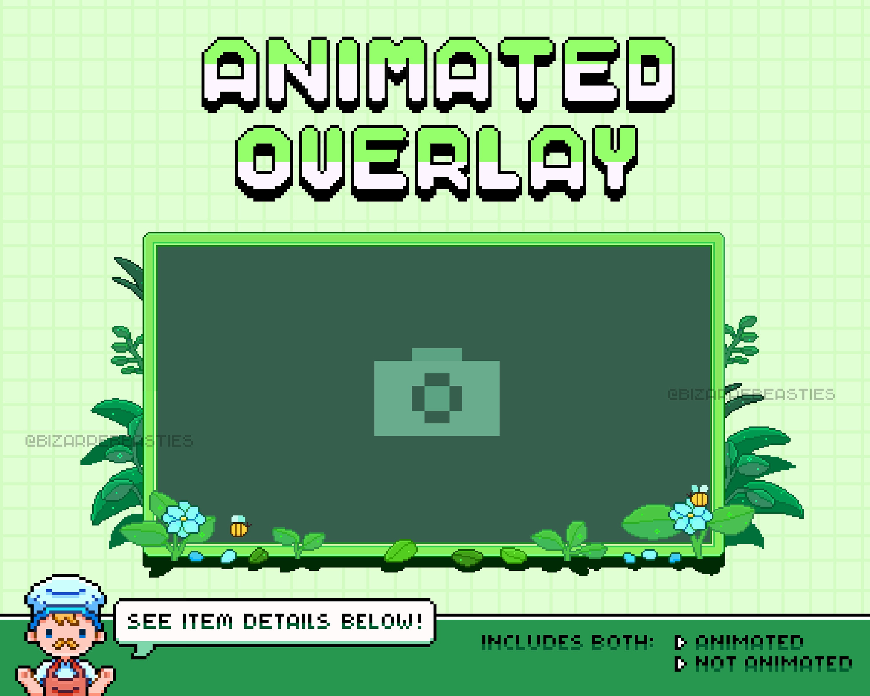 Cute Animated Stream Overlay 8bit Pixel Art All-in-one - Etsy Australia