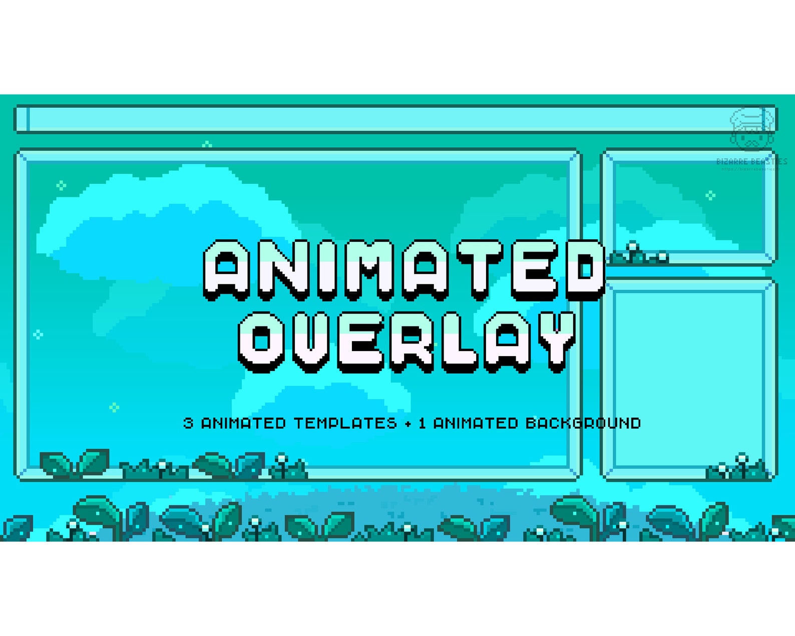 Cute Premium Animated Twitch Overlay 3 Animated Layouts 1 | Etsy