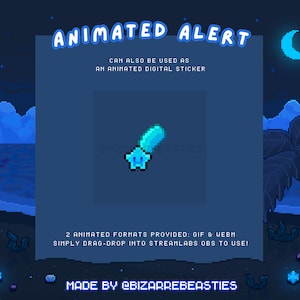 Cute Animated Stream Alert - Pixel Art Animated Twitch Alerts - Ocean ...