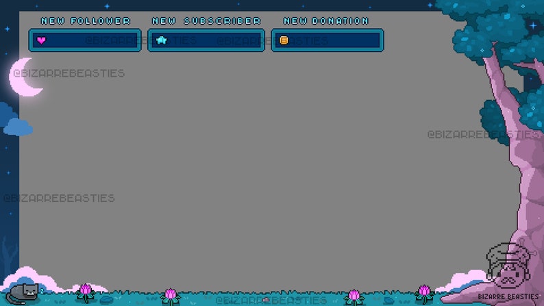 Premium Animated Twitch Overlay Cute Pixel Art Stream - Etsy