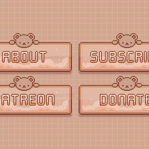 Cute 4x Animated Twitch Stream Screens Pack 8bit Pixel Art - Etsy