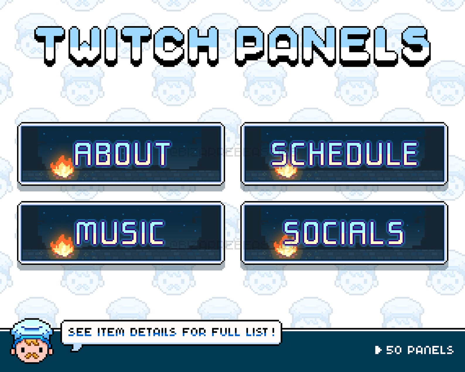 50x Twitch Panels Pack Pixel Art Panels Stream Panel - Etsy