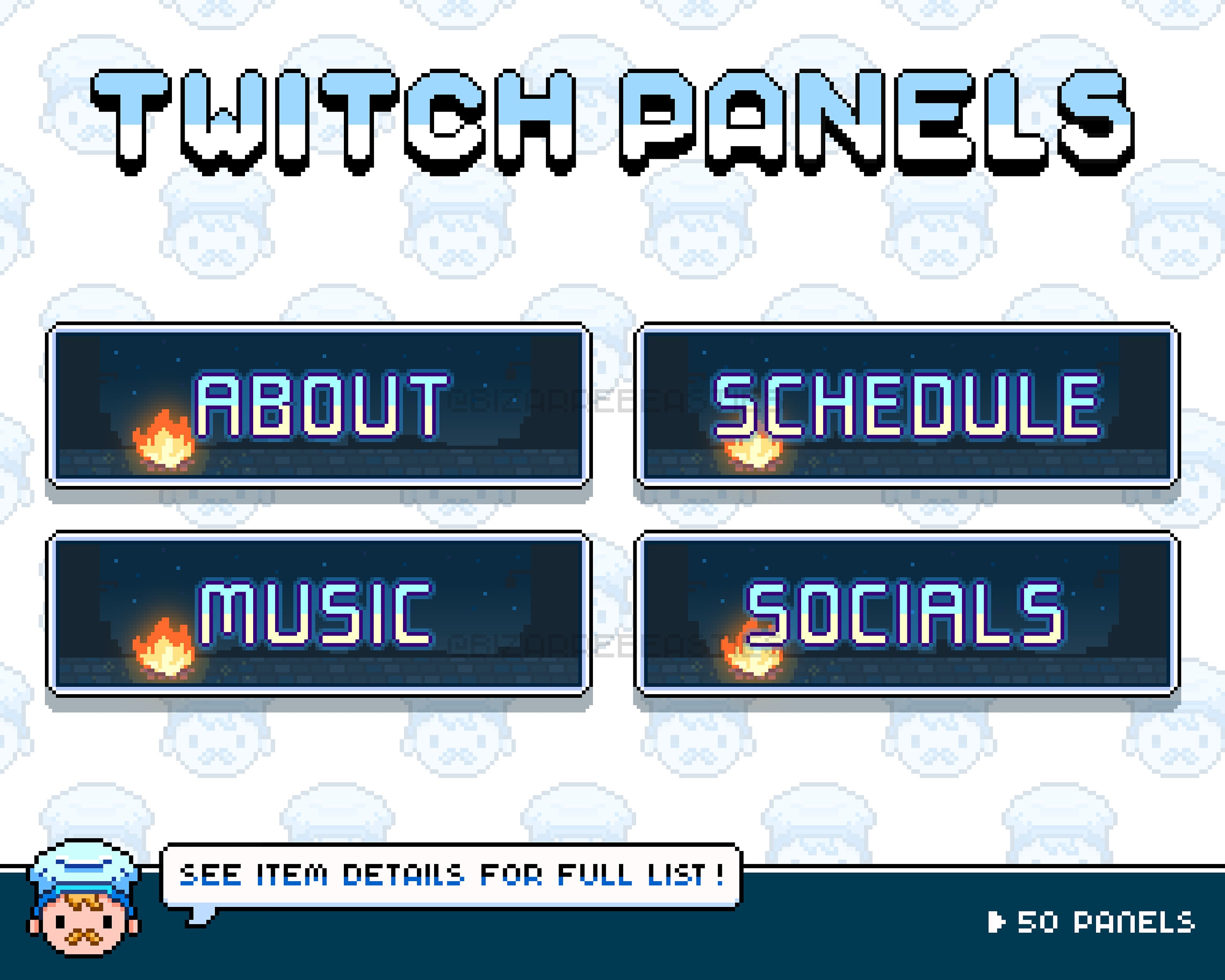 50x Twitch Panels Pack Pixel Art Panels Stream Panel - Etsy Canada