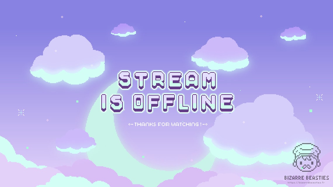 Cute 4 Animated Twitch Stream Screens 8bit Pixel Art Offline | Etsy