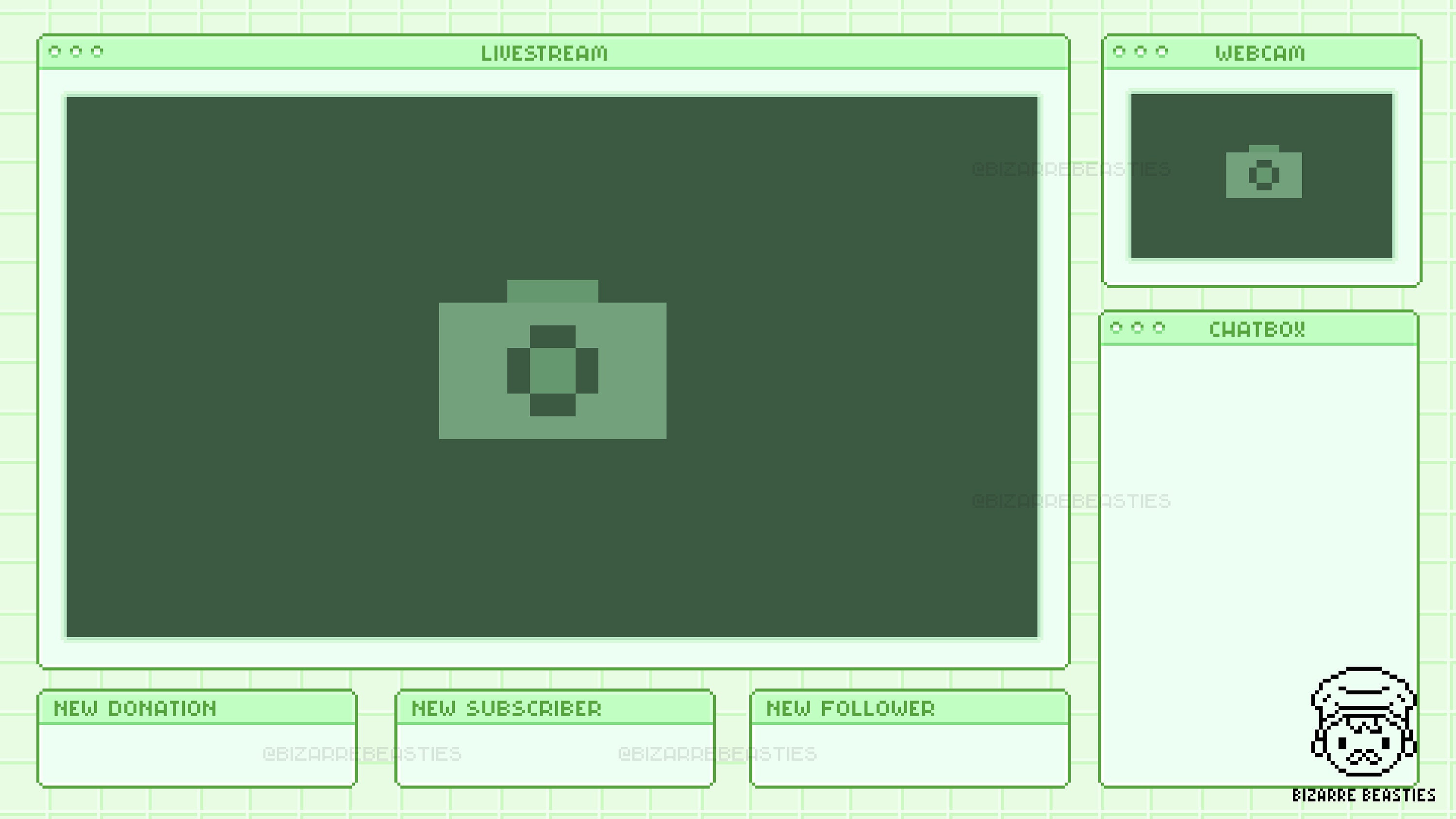 Editable Stream Overlay Pack Pixel Art Computer Windows - Etsy Australia