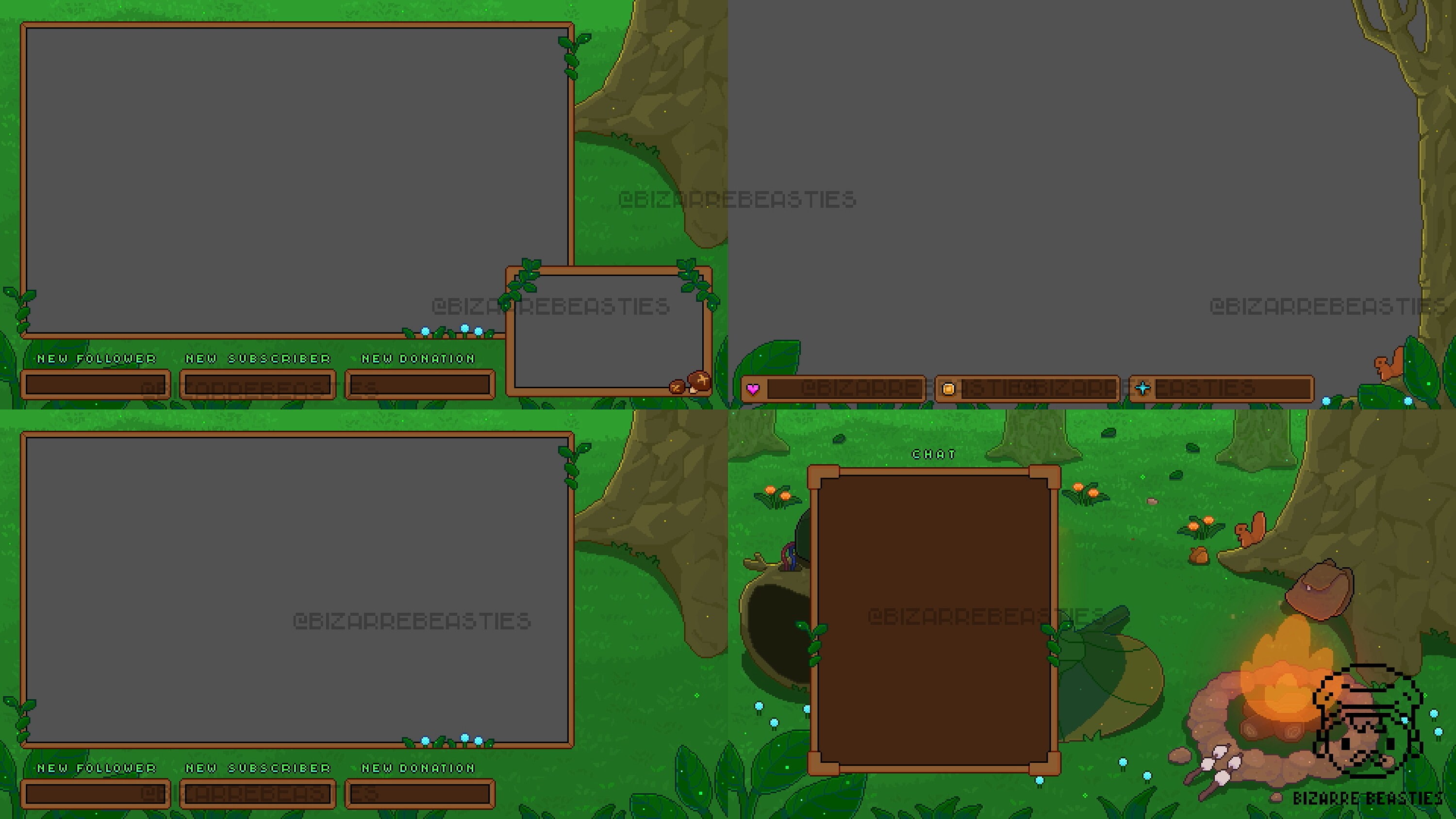 Cute Animated Twitch Overlay premium Pixel Art Stream - Etsy