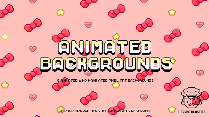 8x Cute Animated Backgrounds Pack for Streaming, Twitch, Youtube, Zoom ...
