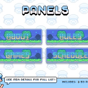 50x Twitch Panels Pack ~ Pixel Art Panels, Stream Panels, Stream ...