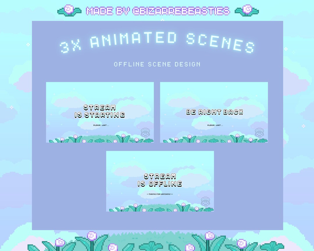 Cute Pixel Art Animated Stream Scenes - Offline Banners, Loading ...