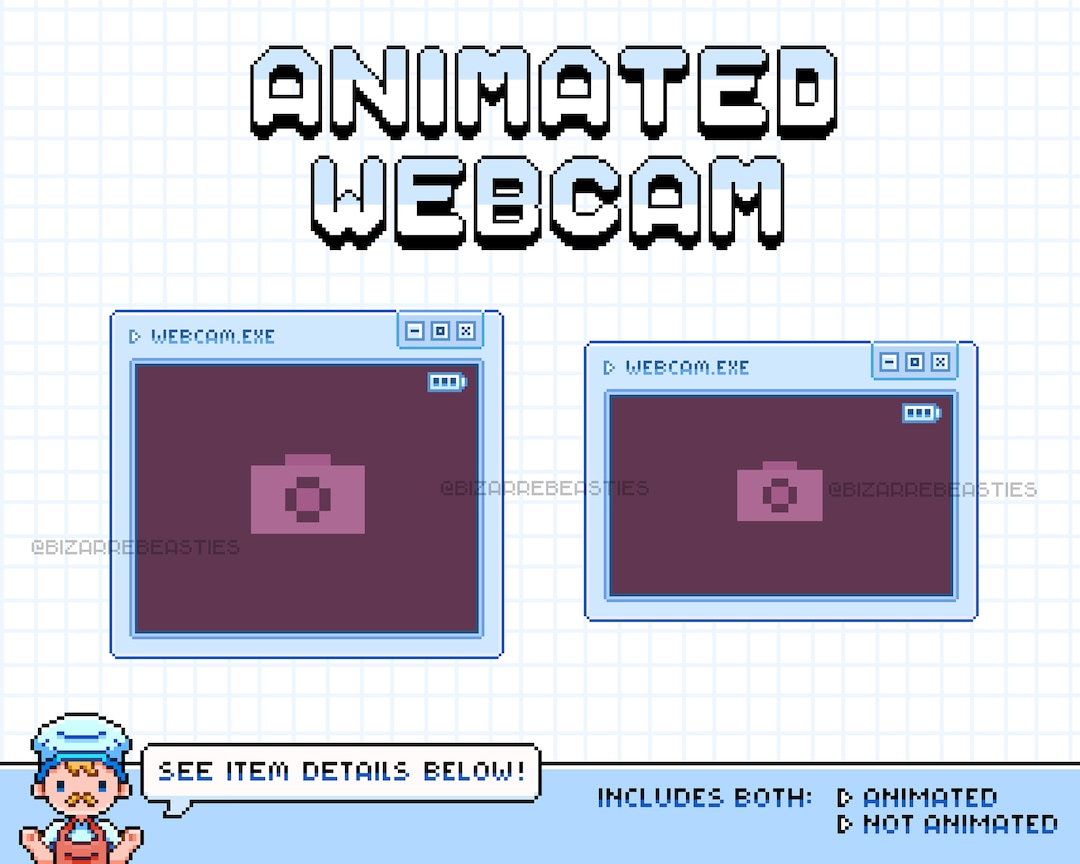 Cute Animated Webcam ~ Animated Twitch Overlays, Pixel Art Stream ...