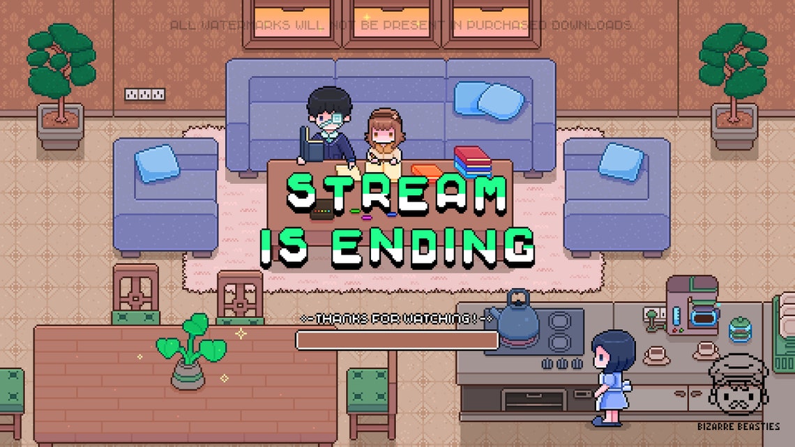 4x Cute Premium Animated Twitch Offline Banners ~ 8bit Pixel Art Stream ...