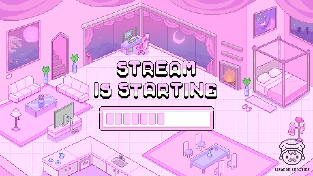 Cute 4x Animated Twitch Stream Screens Pixel Art Offline Banners ...