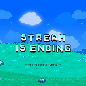 4x Cute Animated Twitch Stream Screens Pack~ 8bit Pixel Art Animation ...