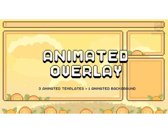 Cute Premium Animated Twitch Overlay ~ 3 Animated Layouts, 1 Animated ...