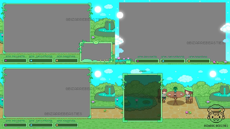 Premium Animated Stream Overlay Cute Pixel Art Twitch - Etsy