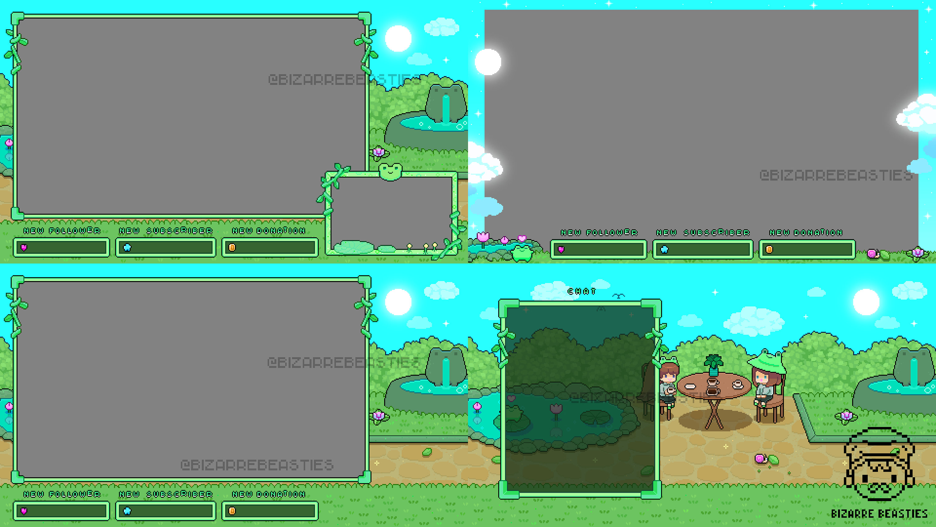 Premium Animated Stream Overlay Cute Pixel Art Twitch - Etsy Canada