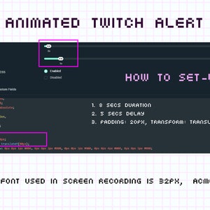Cute Animated Alert for Twitch Pink Hearts 8bit Pixel Art Animation ...