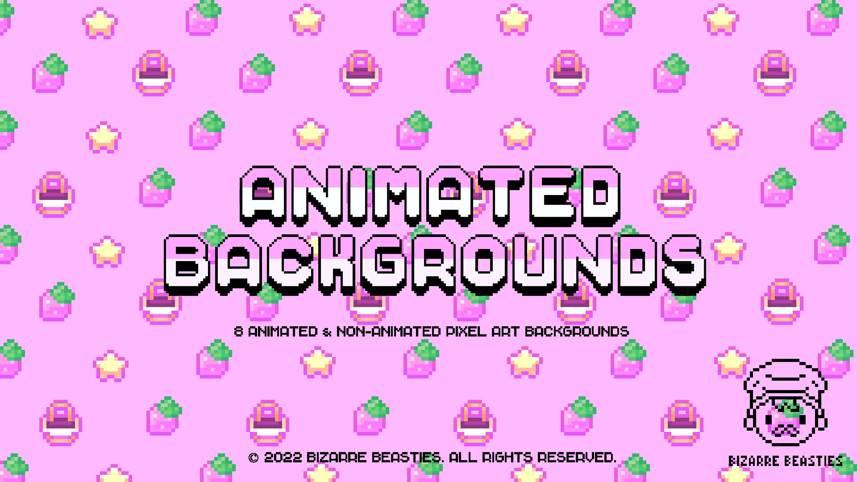 8x Cute Animated Backgrounds Pack for Streaming, Twitch, Youtube, Zoom ...