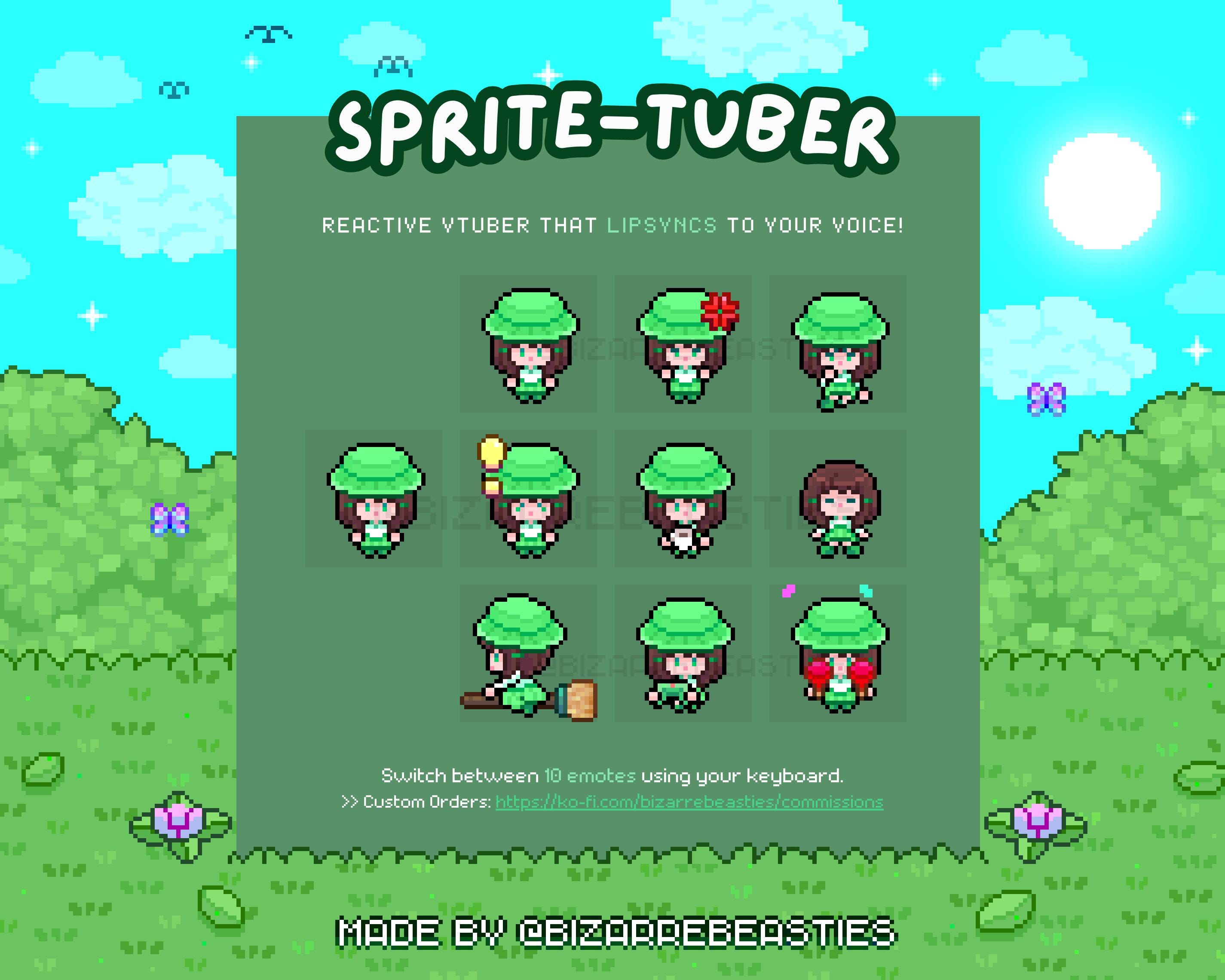 Animated Pixel Art Sprite-tuber Model - Vtuber Assets, Cute Streaming ...