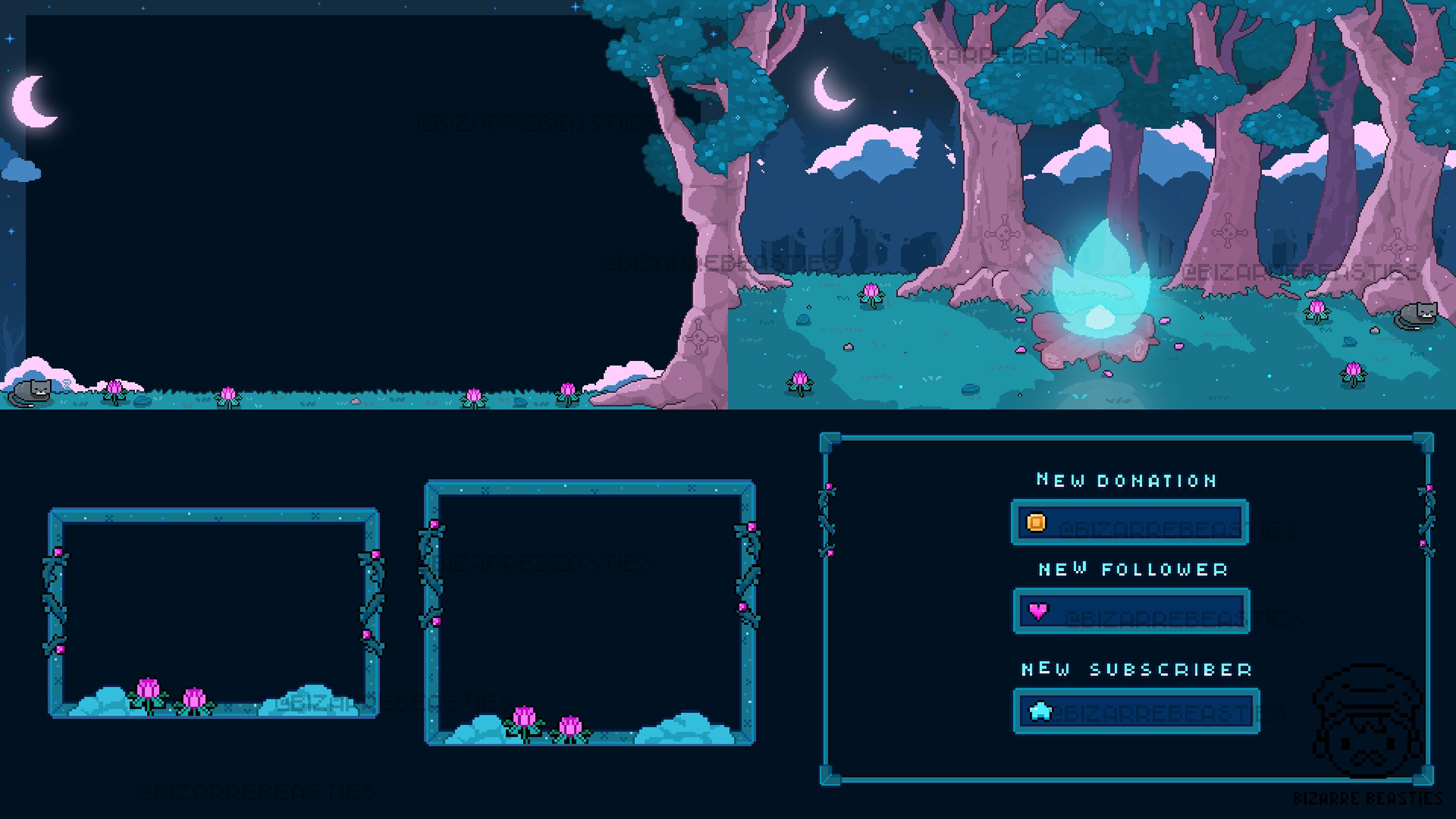 Premium Animated Twitch Overlay Cute Pixel Art Stream - Etsy UK