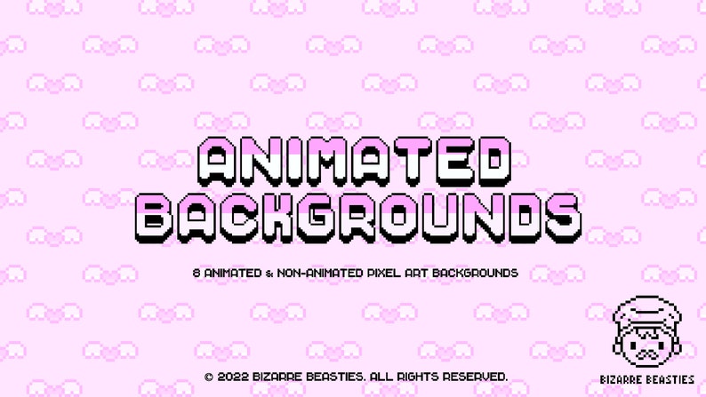 8x Cute Animated Backgrounds Pack for Streaming, Twitch, Youtube, Zoom ...