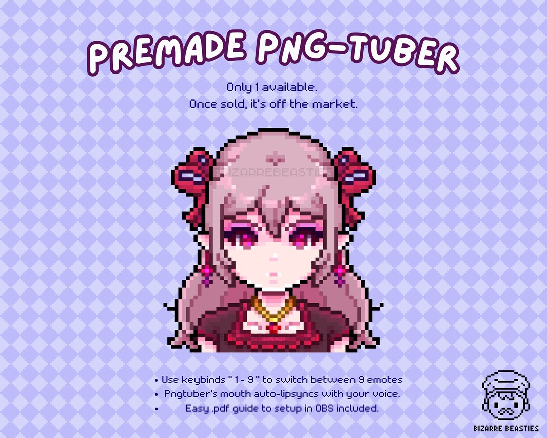 Premade Png-tuber Model Only 1 Available Pixel Art Pngtuber Vtuber ...