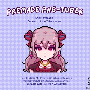 Premade Png-tuber Model Only 1 Available Pixel Art Pngtuber Vtuber ...
