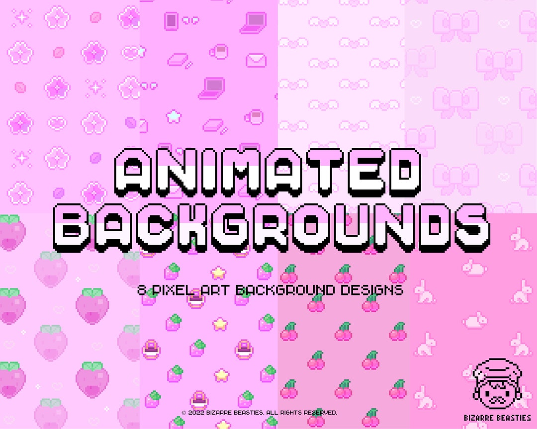 8x Cute Animated Backgrounds Pack for Streaming, Twitch, Youtube, Zoom ...