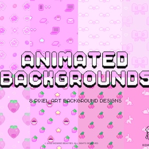 8x Cute Animated Backgrounds Pack for Streaming Twitch Youtube Zoom Facebook Pixel Art Backgrounds Kawaii Pink Core Aesthetic Bundle Etsy UK