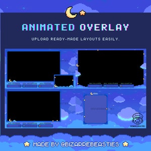 Cute Pixel Art Stream Package: Panels, Animated Alerts, Twitch Overlays ...