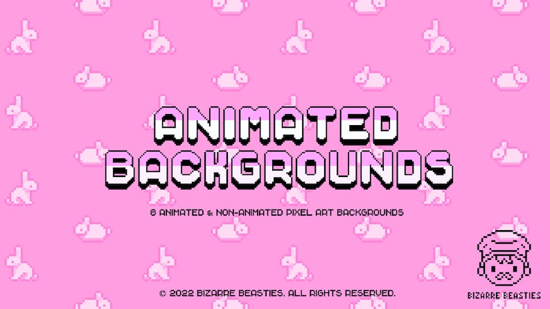 8x Cute Animated Backgrounds Pack for Streaming, Twitch, Youtube, Zoom ...