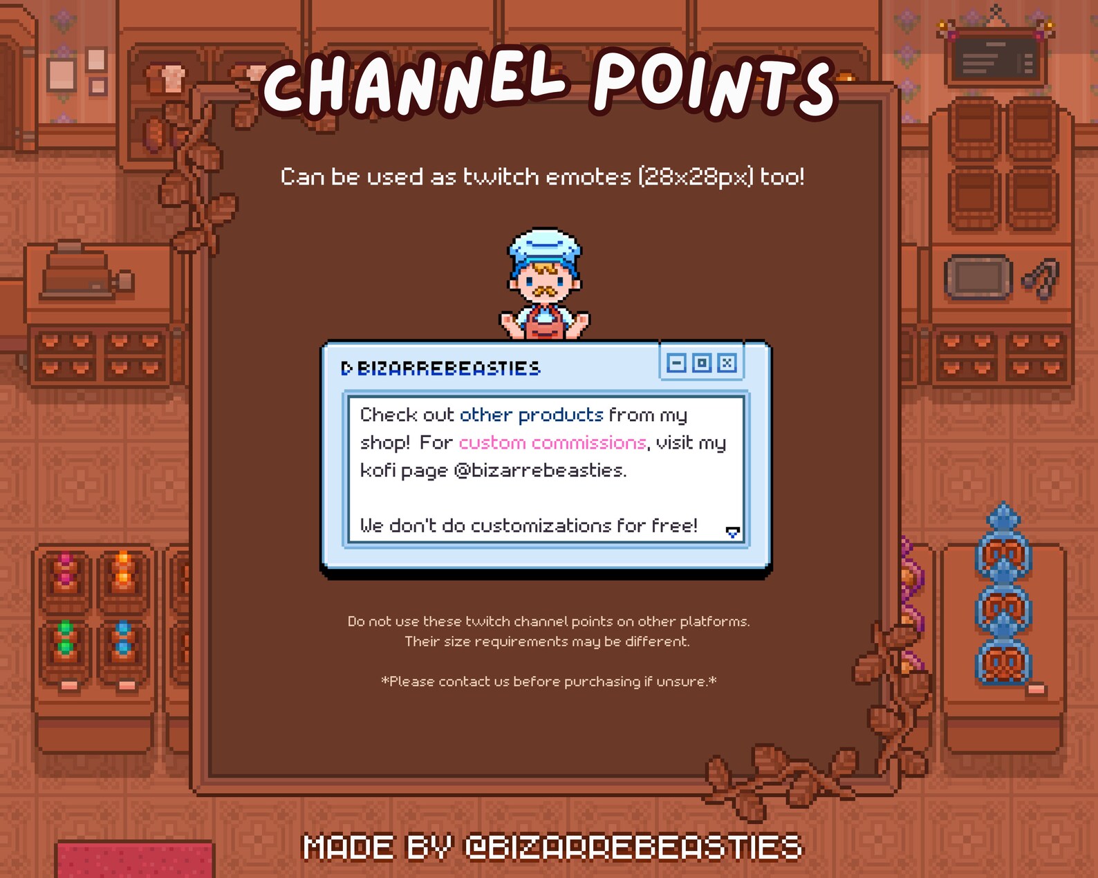 Twitch Emote / Channel Point - Pixel Art Stream Bits, Channel ...