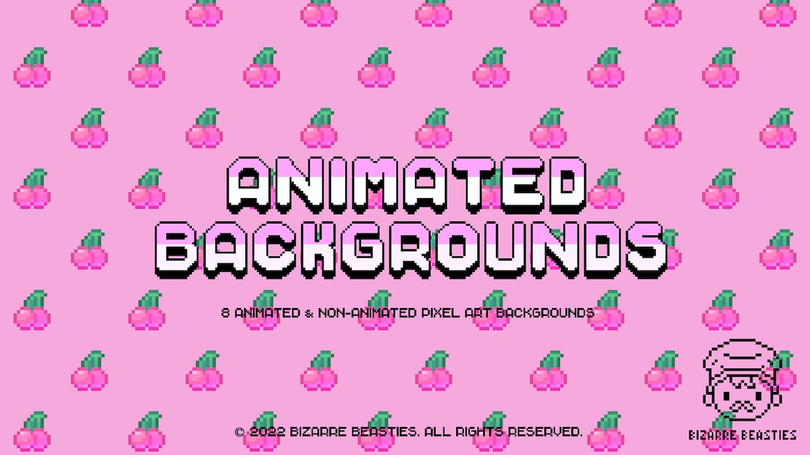 8x Cute Animated Backgrounds Pack for Streaming Twitch - Etsy