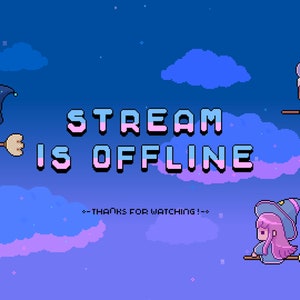 Cute 3x Premium Animated Twitch Offline Banners ~ 8bit Pixel Art Anime ...