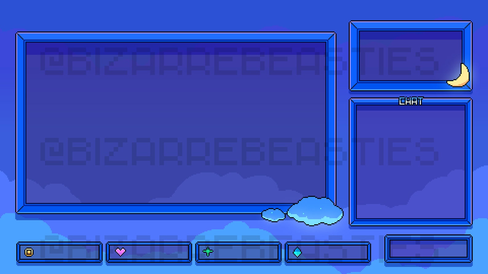 Cute Full Twitch Package 8bit Pixel Art Starry Night Clouds - Etsy Canada