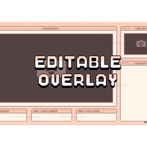Editable Stream Overlay Pack Pixel Art, Computer Windows, Twitch ...