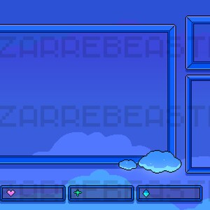 Cute Twitch Overlay 8bit Pixel Art Twitch Overlays Kawaii - Etsy